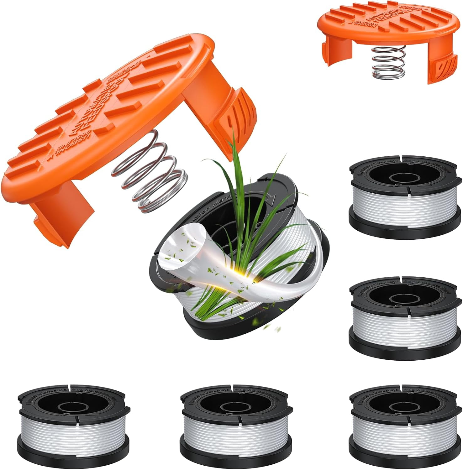 8 Pack AF-100 String Trimmer Replacement Spool Fit for Black+Decker, 30ft 0.065" Trimmer Line ...