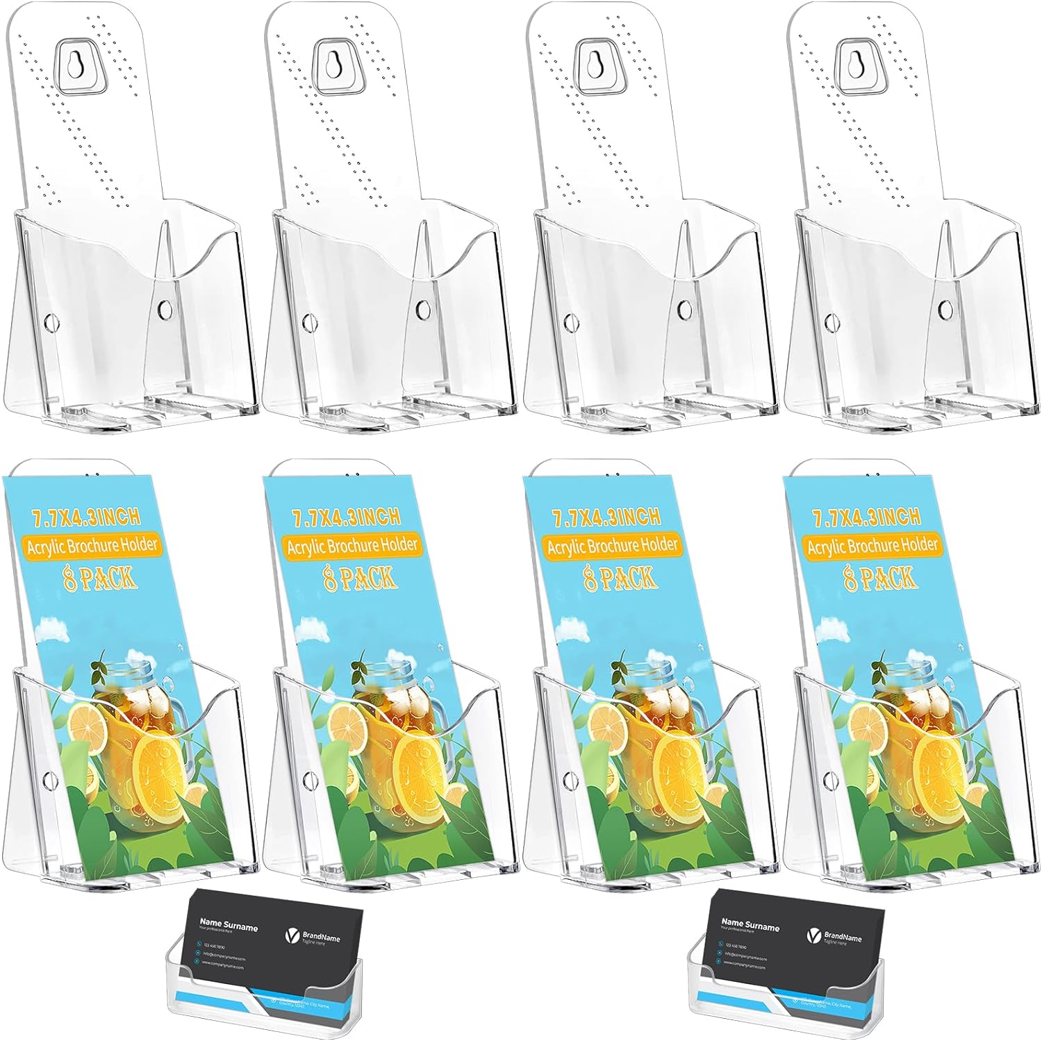 Wall Brochure Rack with 4 Pamphlet Sized Pockets, Black - Walmart.com