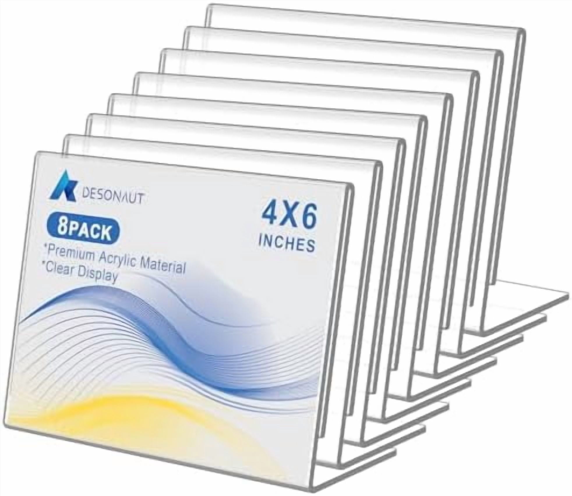 8 Pack Acrylic Slanted Back Sign Holder 4 x 6Inches，Clear Plastic Sign ...