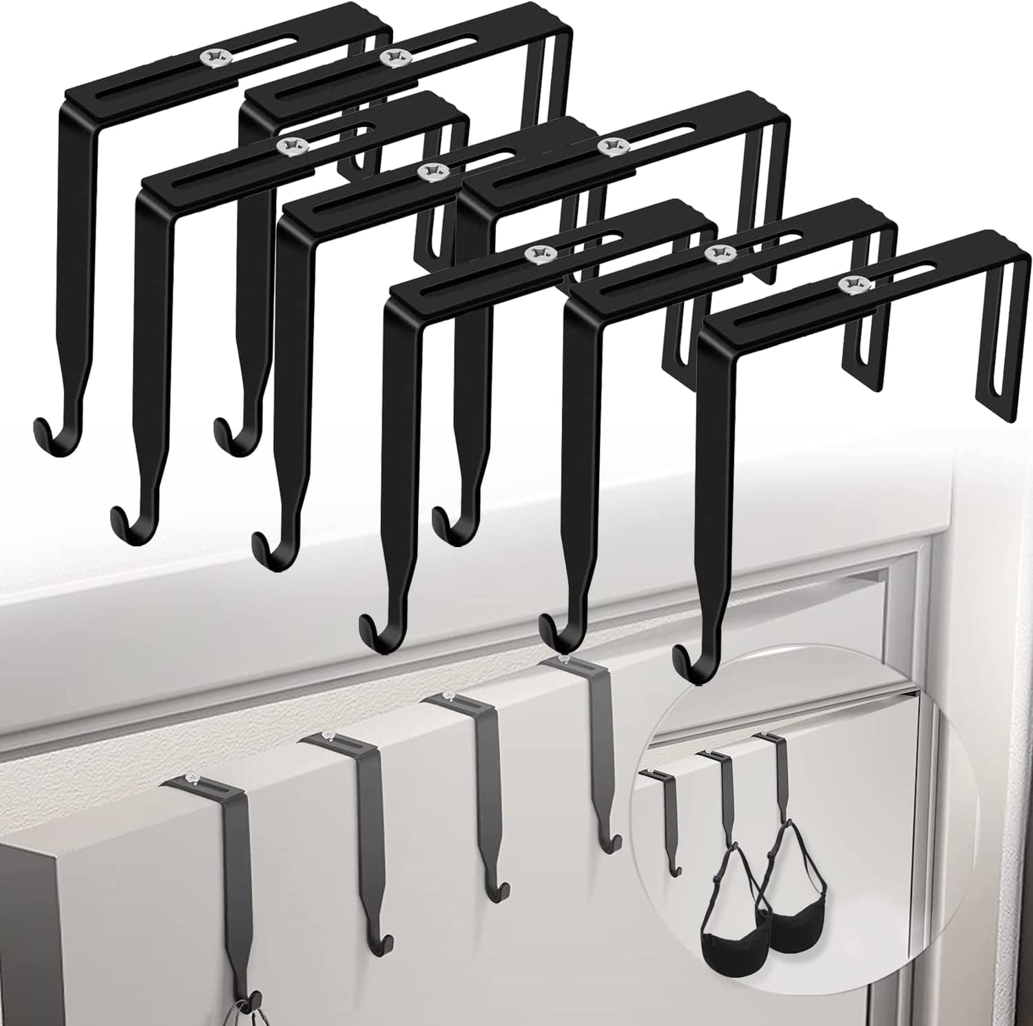 8 Pack Adjustable Cubicle Universal Partition Hanger Set Metal Black ...