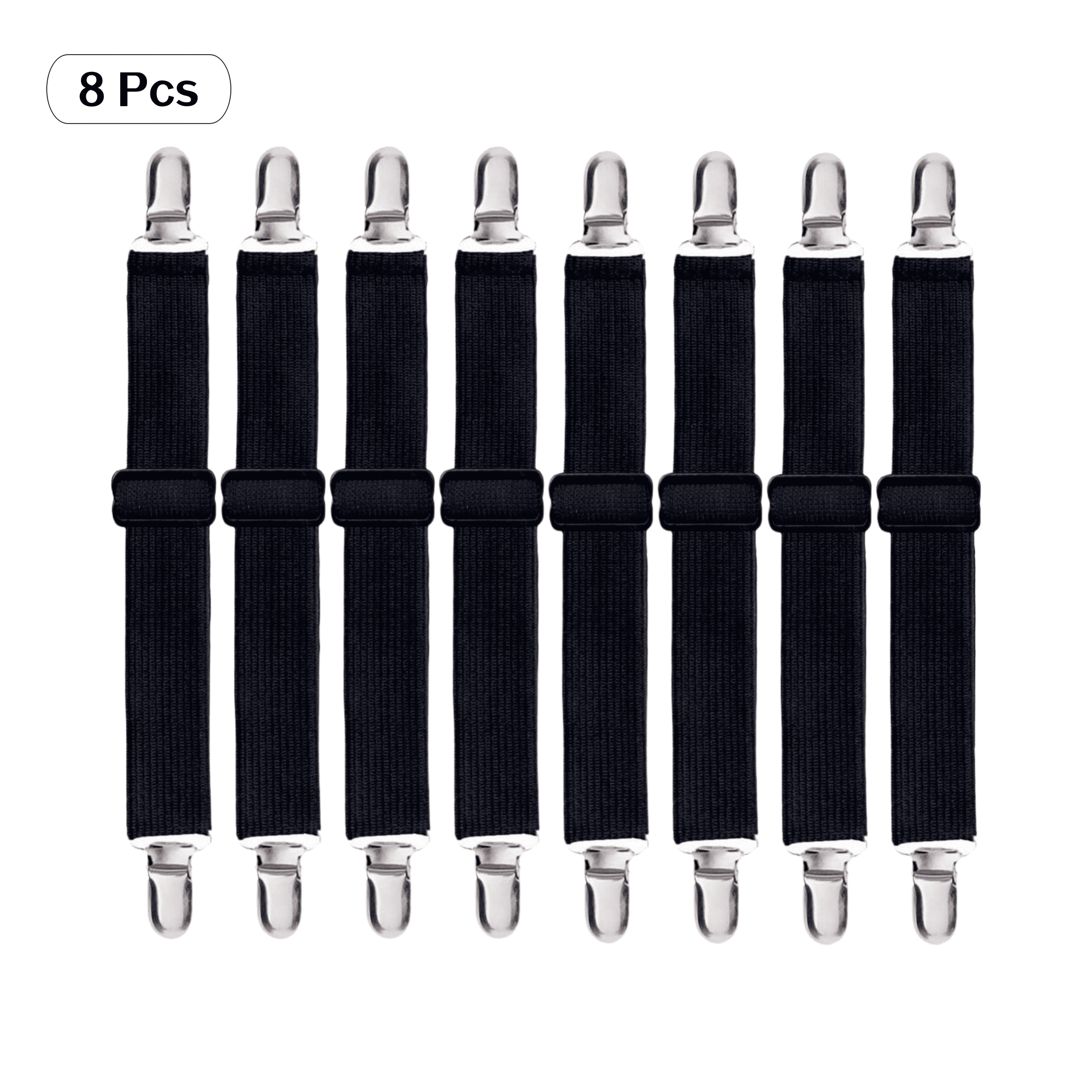 8-Pack Adjustable Heavy-Duty Bed Sheet Straps Clip, 2-Clip Head Design ...