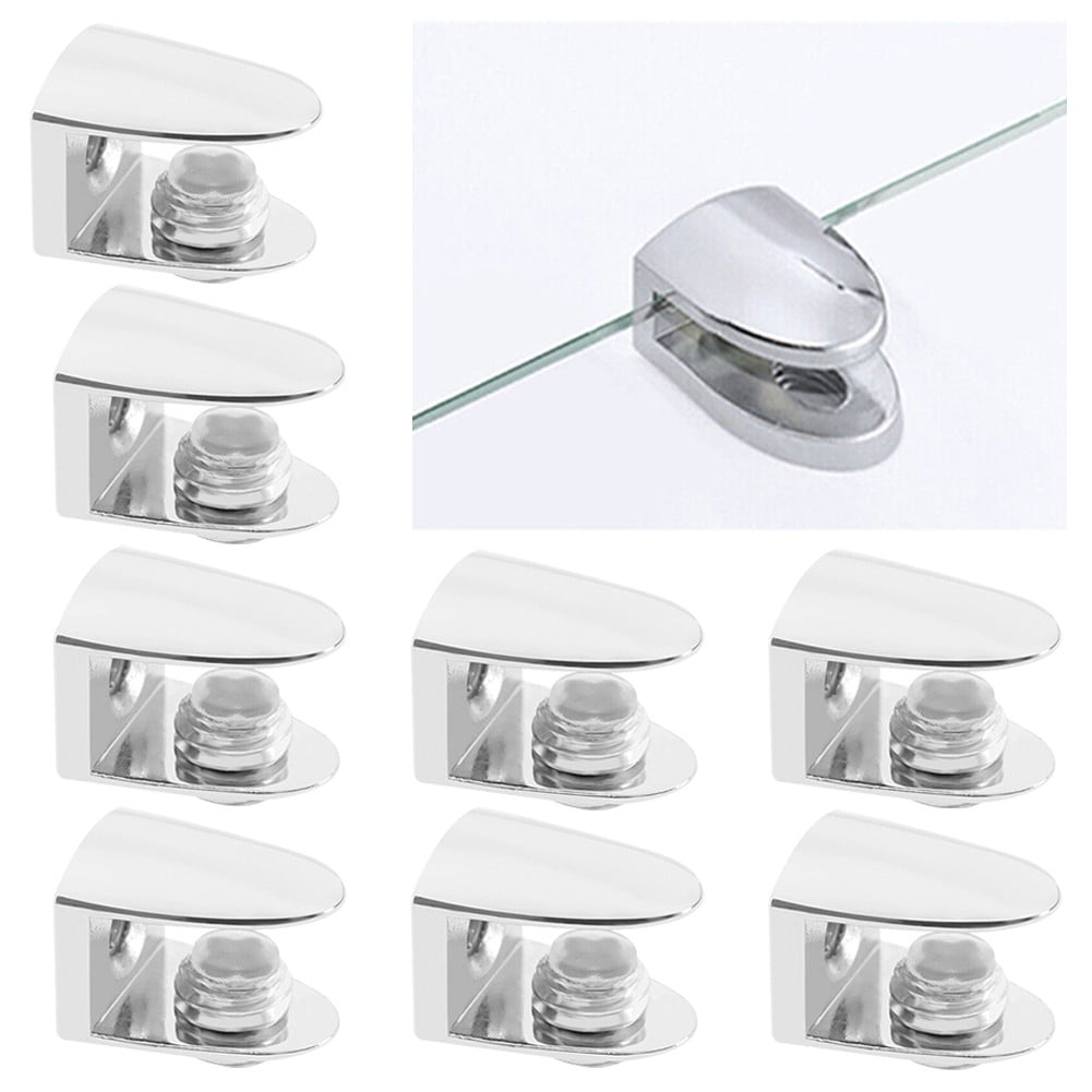 8-Pack Adjustable Zinc Alloy Glass Shelf Support Bracket for 6-10mm ...