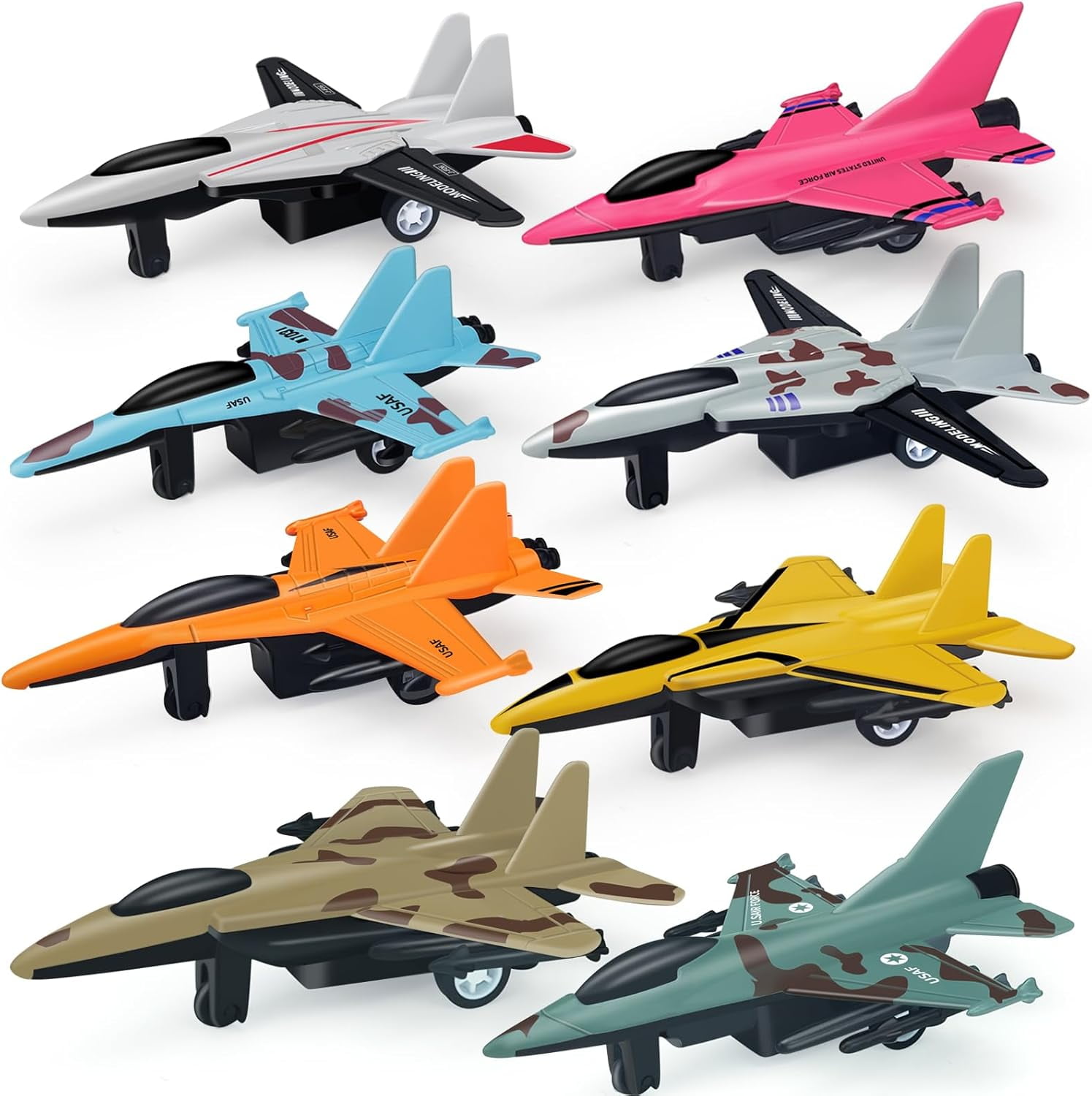8 Pack Airplane Toys for 3 4 5 6-9 Years Old Boys, Pull Back Metal ...