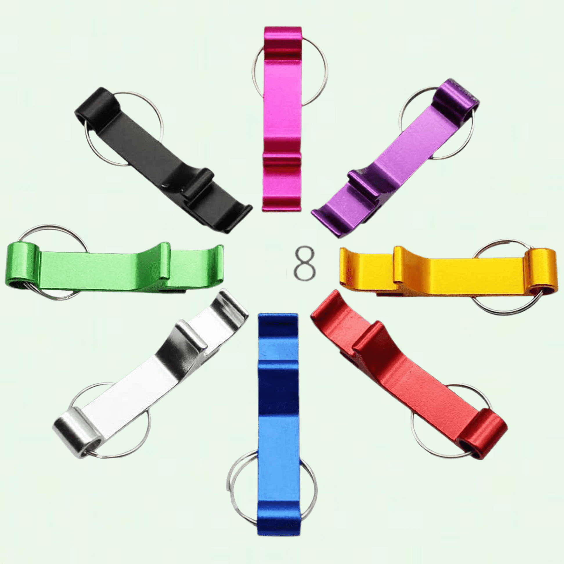 8 Pack Aluminum Beer Bottle Opener Keychain, Mini Bottle Openers Keys ...