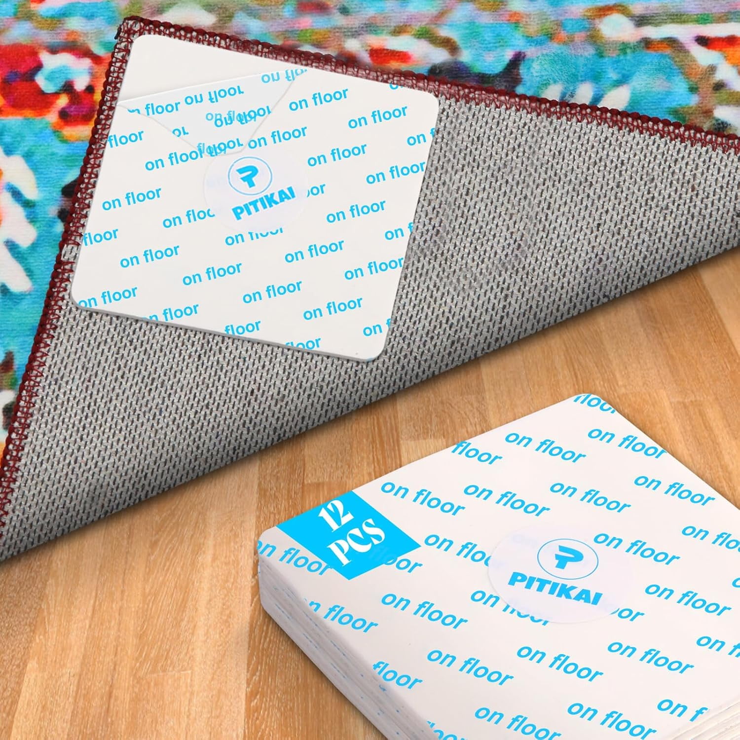 8 Pack Anti Slip Rug Pad Gripper for Hardwood Floors Tiles No Damage ...