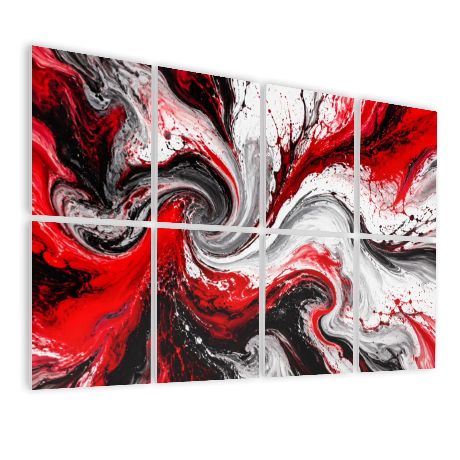 8 Pack Art Acoustic Panels Sound Absorbing Abstract Red Black White ...