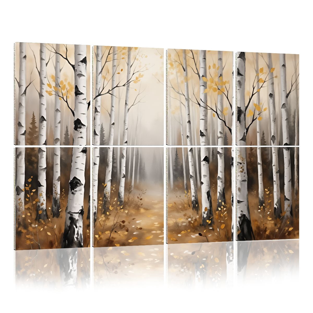 8 Pack Art Acoustic Panels Sound Absorbing Aspen Tree Modern Abstract ...