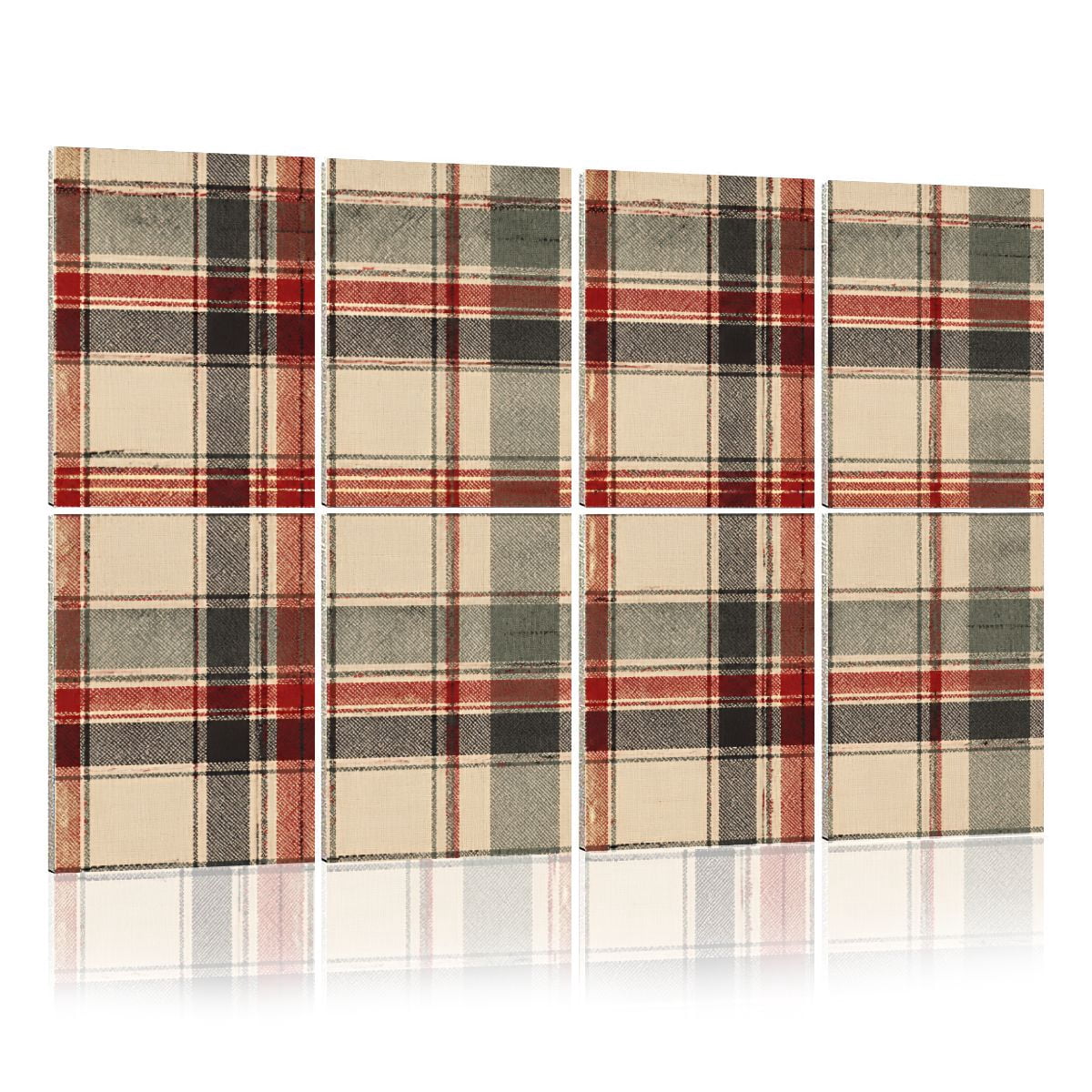 8 Pack Art Acoustic Panels Sound Absorbing Christmas Holiday Tartan ...