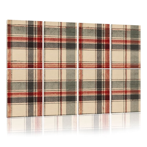 8 Pack Art Acoustic Panels Sound Absorbing Christmas Holiday Tartan ...
