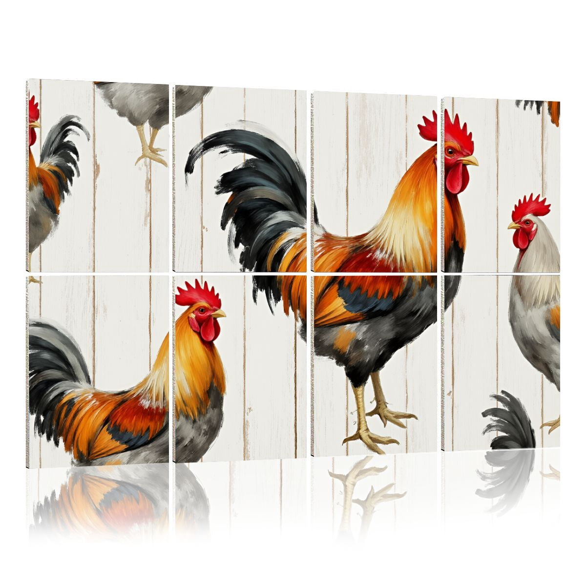 8 Pack Art Acoustic Panels Sound Absorbing Colorful Roosters Artistic ...