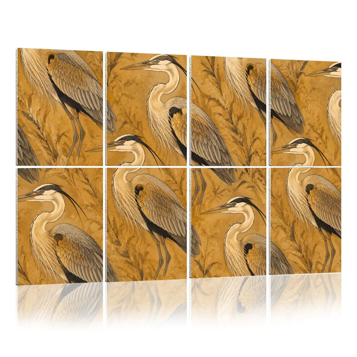 8 Pack Art Acoustic Panels Sound Absorbing Detailed Stork Bird Warm ...