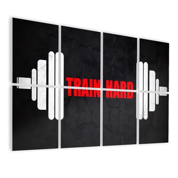 8 Pack Art Acoustic Panels Sound Absorbing Gym Barbell Design Bold Red ...
