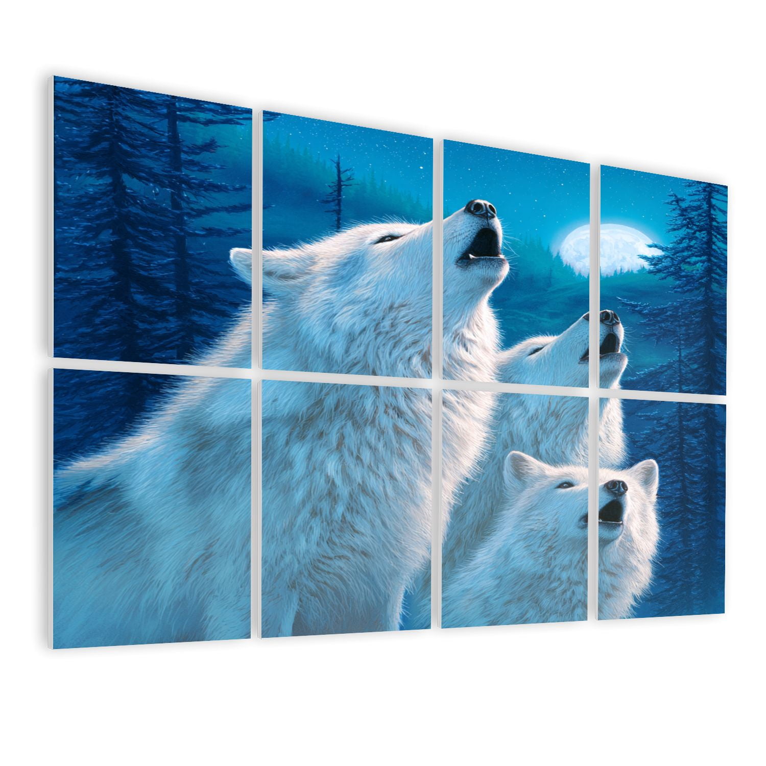 8 Pack Art Acoustic Panels Sound Absorbing Majestic White Wolves ...