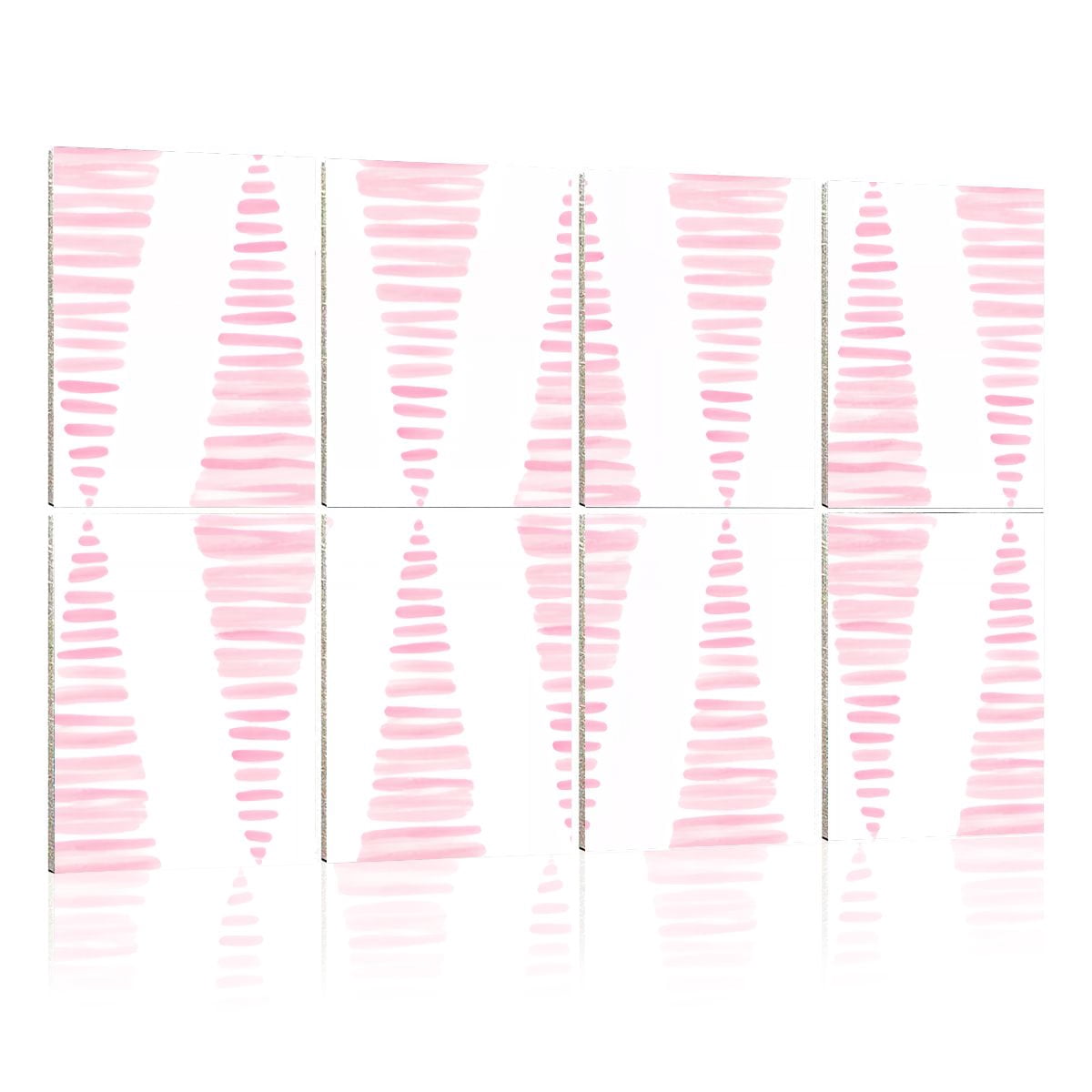 8 Pack Art Acoustic Panels Sound Absorbing Modern White Pink Stripe ...