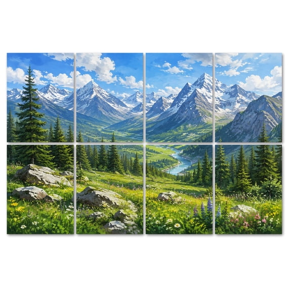 8 Pack Art Acoustic Panels Sound Absorbing Mountain Landscape Snow ...