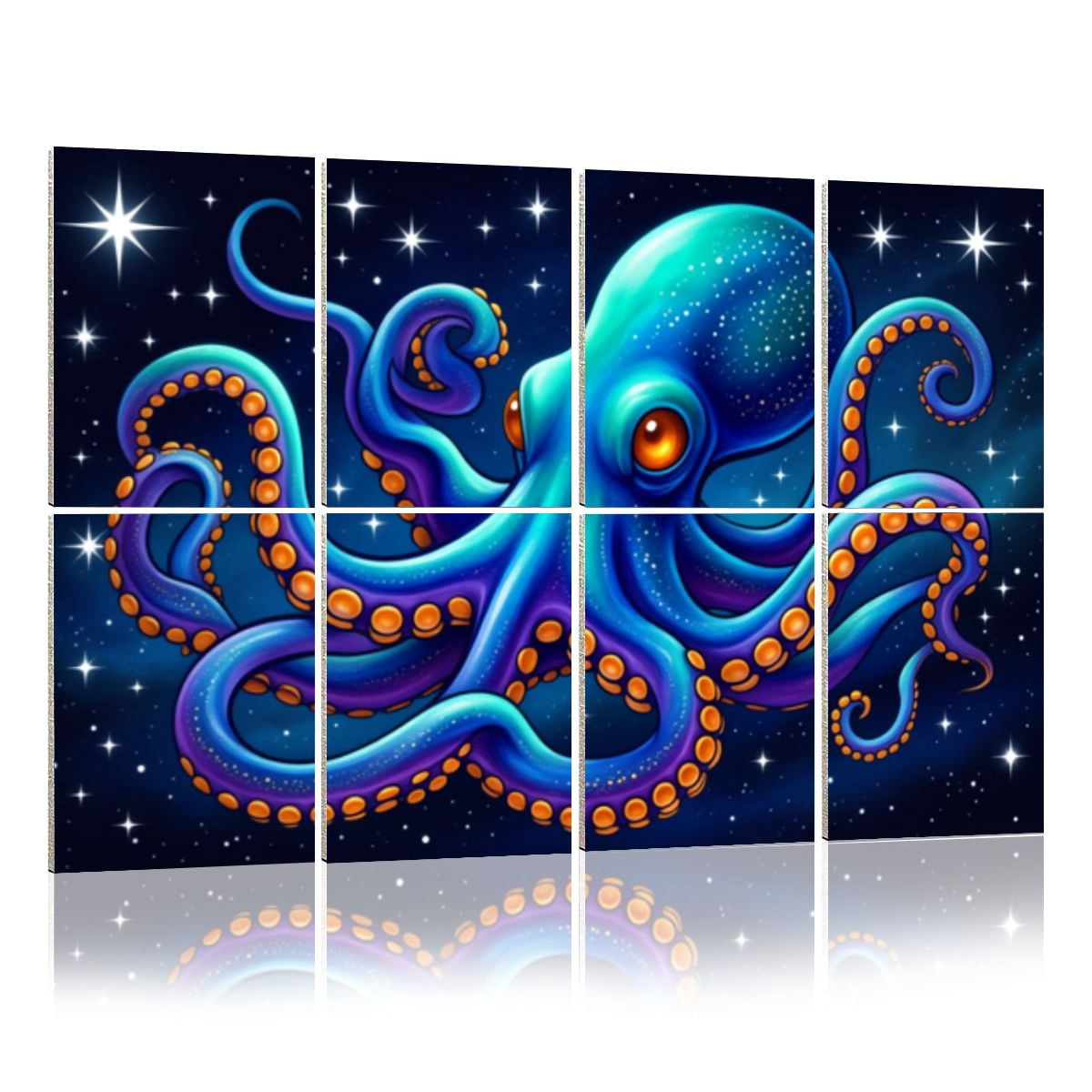 8 Pack Art Acoustic Panels Sound Absorbing Octopus Blue Space Galaxy ...