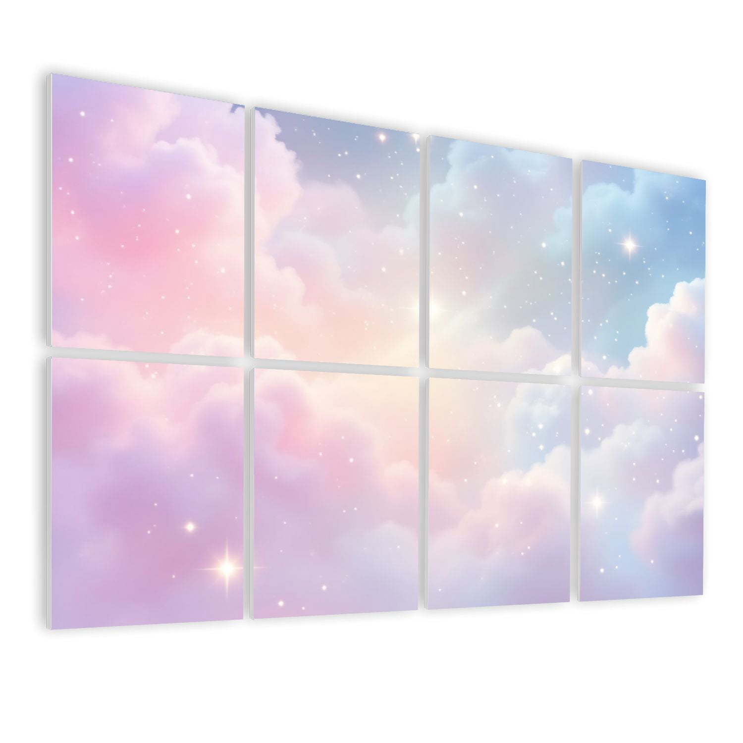8 Pack Art Acoustic Panels Sound Absorbing Pastel Dreamy Clouds ...