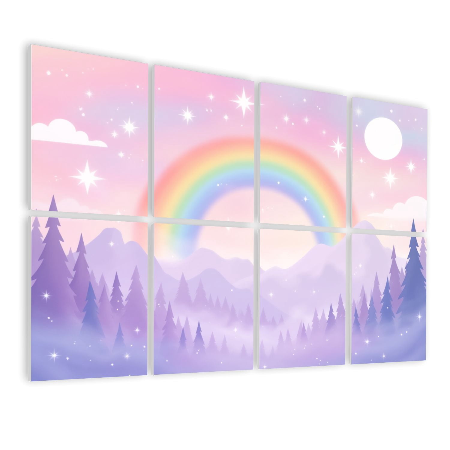 8 Pack Art Acoustic Panels Sound Absorbing Pastel Rainbow Misty ...