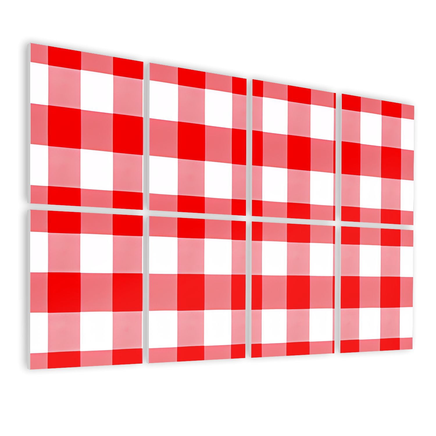 8 Pack Art Acoustic Panels Sound Absorbing Red White Checkered Gingham ...