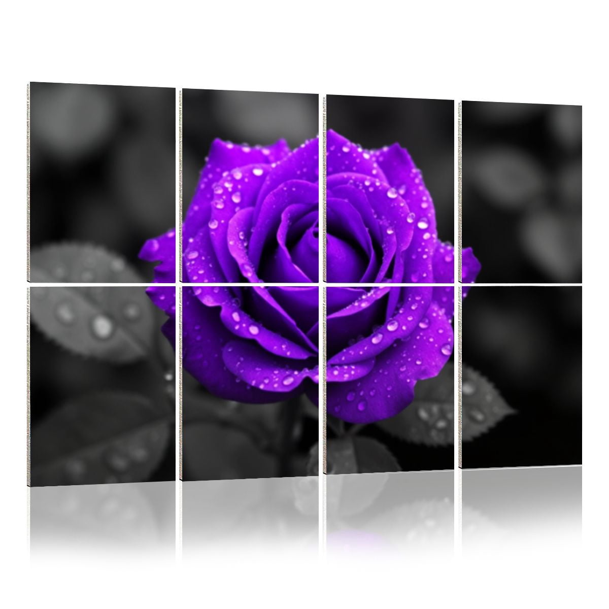 8 Pack Art Acoustic Panels Sound Absorbing Vibrant Purple Rose Dew ...