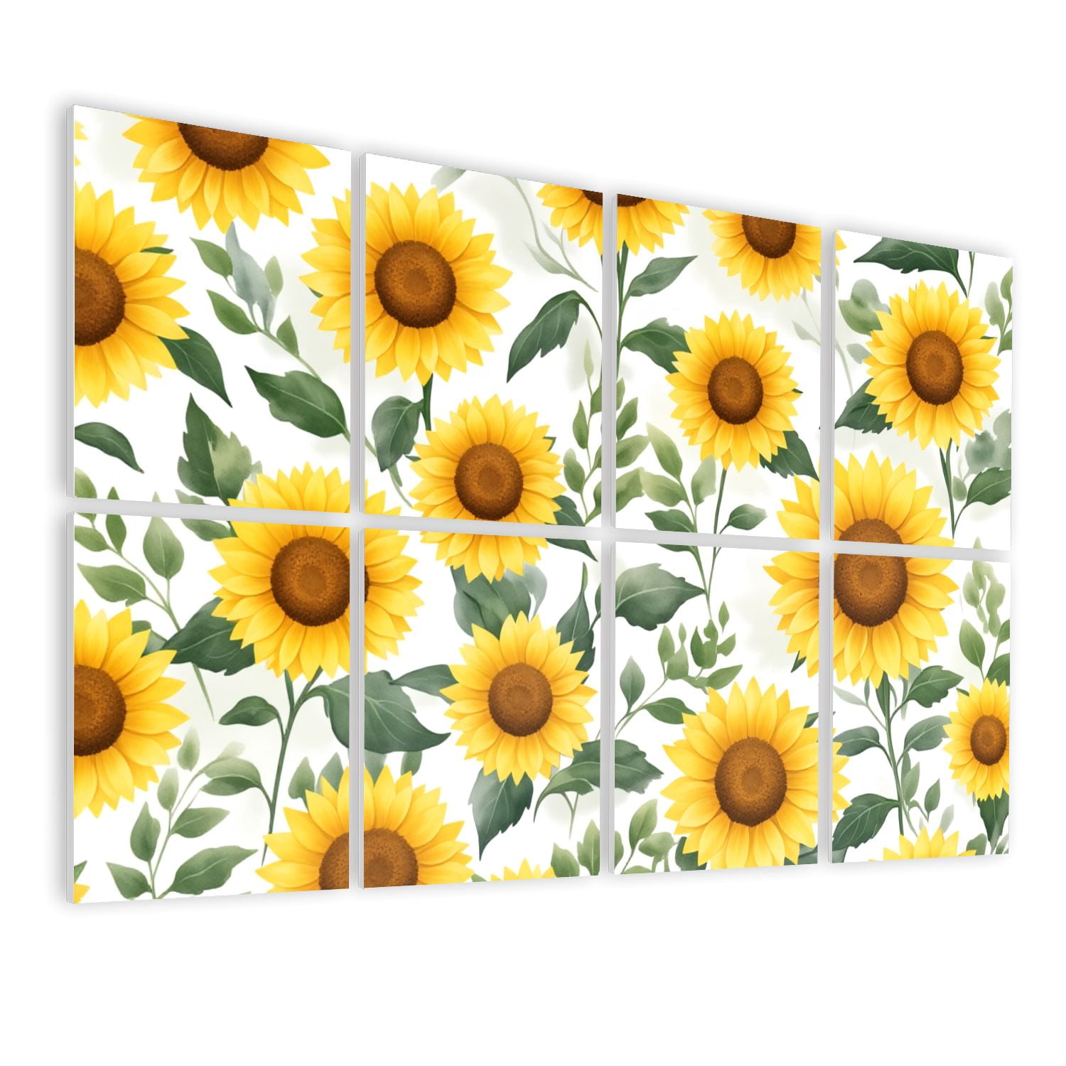 8 Pack Art Acoustic Panels Sound Absorbing Vibrant Sunflower Floral ...