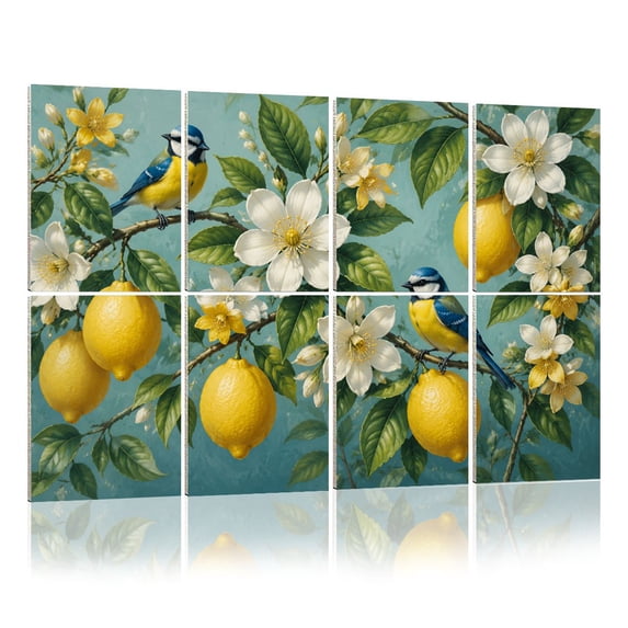 8 Pack Art Acoustic Panels Sound Absorbing Vintage Botanical Blue ...
