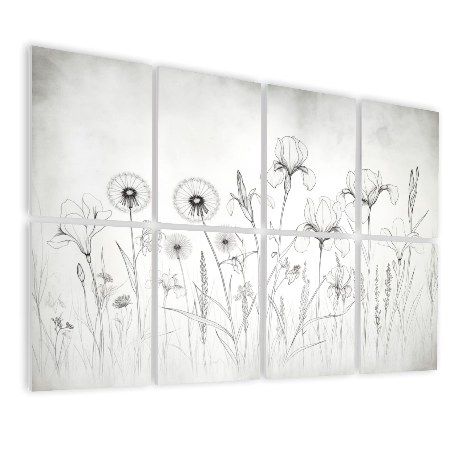 8 Pack Art Acoustic Panels Sound Absorbing Vintage Botanical Wildflower ...