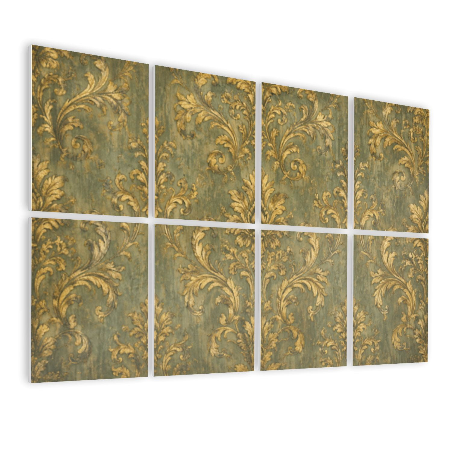 8 Pack Art Acoustic Panels Sound Absorbing Vintage Damask Gold ...