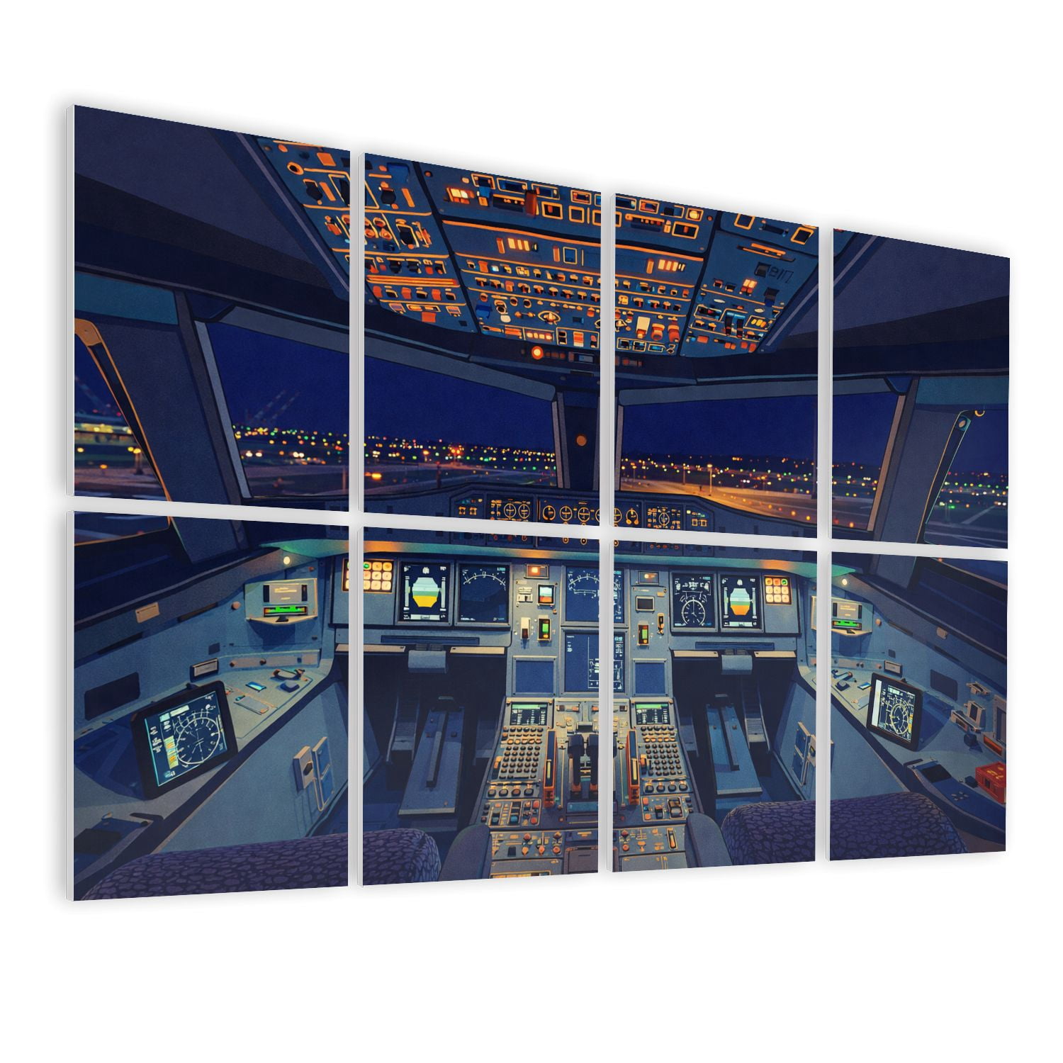 8 Pack Art Acoustic Panels Sound Absorbing airbus cockpit airplane ...