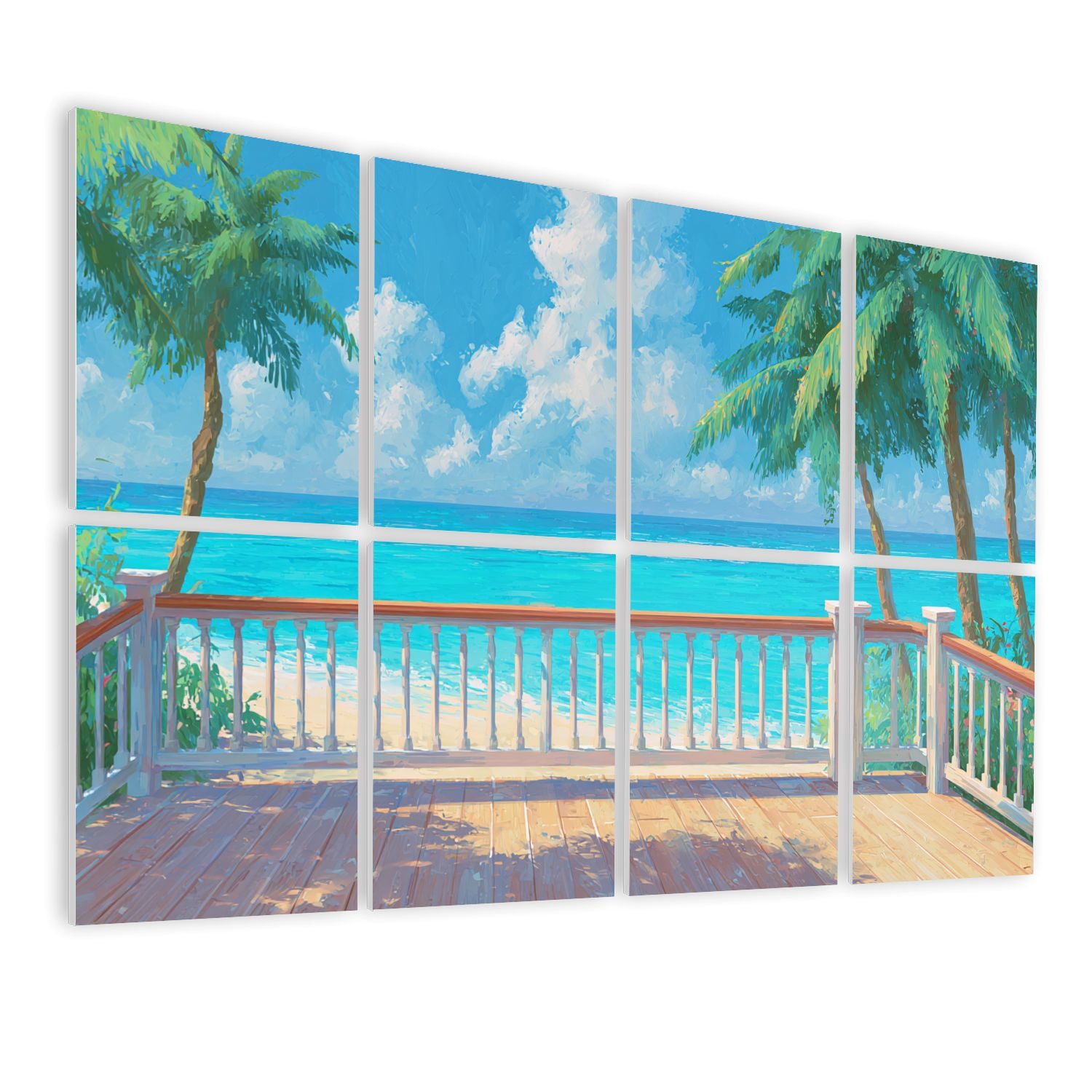 8 Pack Art Acoustic Panels Tropical Sea Paradise Beach Villa Terrace ...