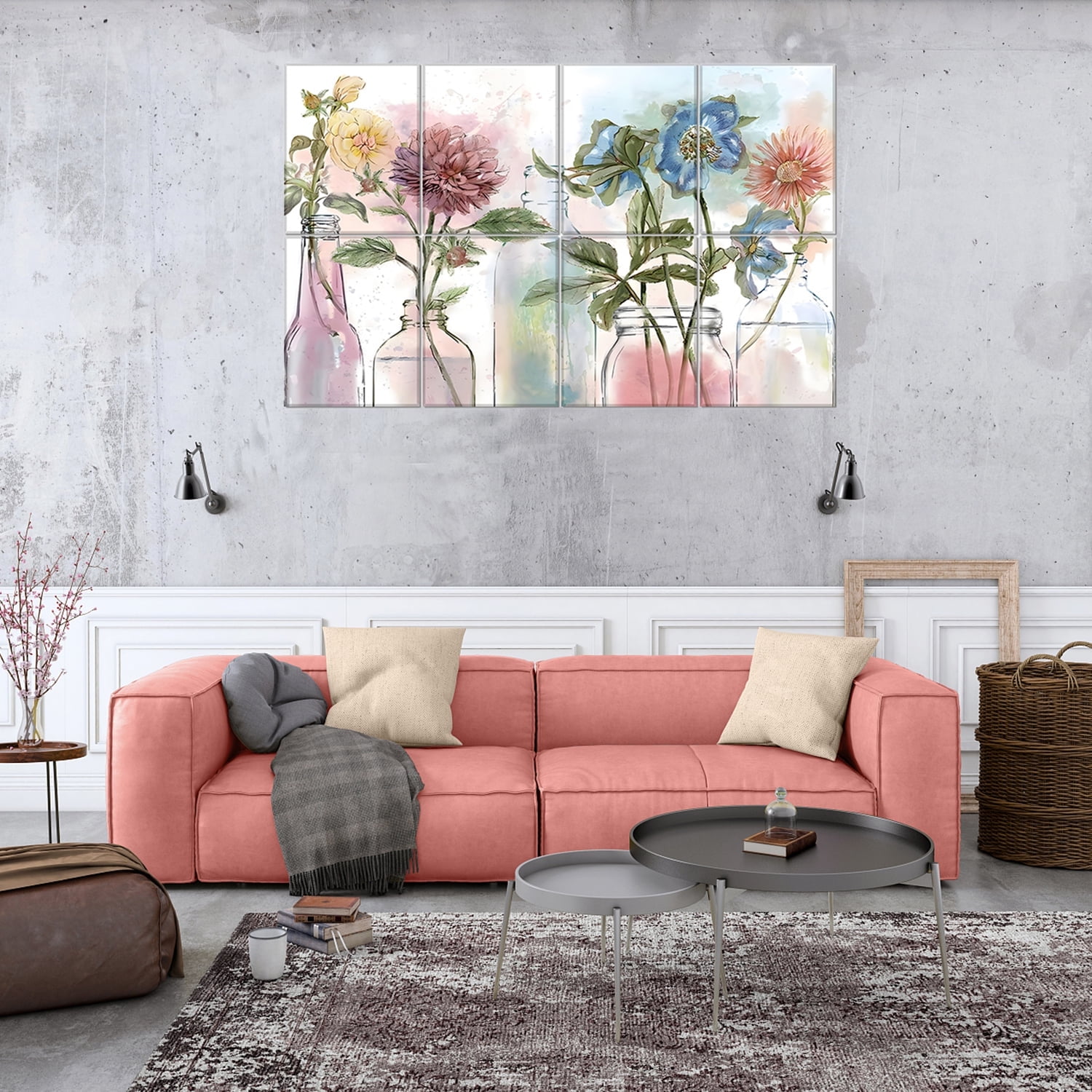 8-Pack Art Acoustic Wall Panels 48x32 Inches Acoustic Treatment Panels- Self-adhesive Decorative ...