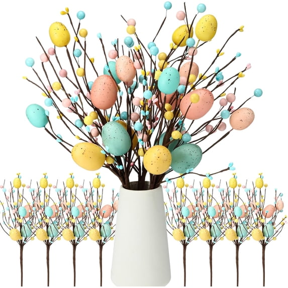 8 Pack Artificial Easter Egg Stems16 inch Berry Picks Berry Stems with ...