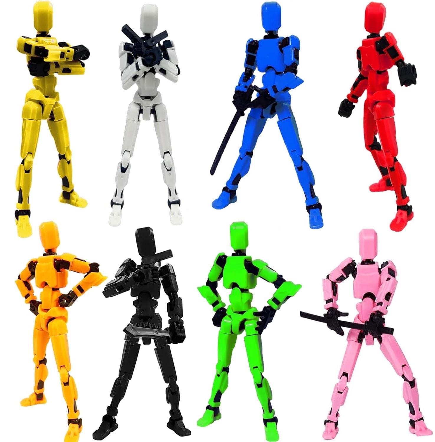 (8 Pack Assembly Completed ) Action Figure Set - Multi-Jointed, DIY ...