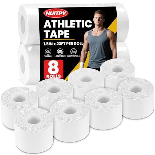 8 Pack Athletic Tape, White Sports Tape, Easy Tear Wrist Tape, Strong ...