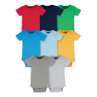 Gerber Baby Boys' Short Sleeve Onesies Bodysuits, 8-Pack - Walmart.com