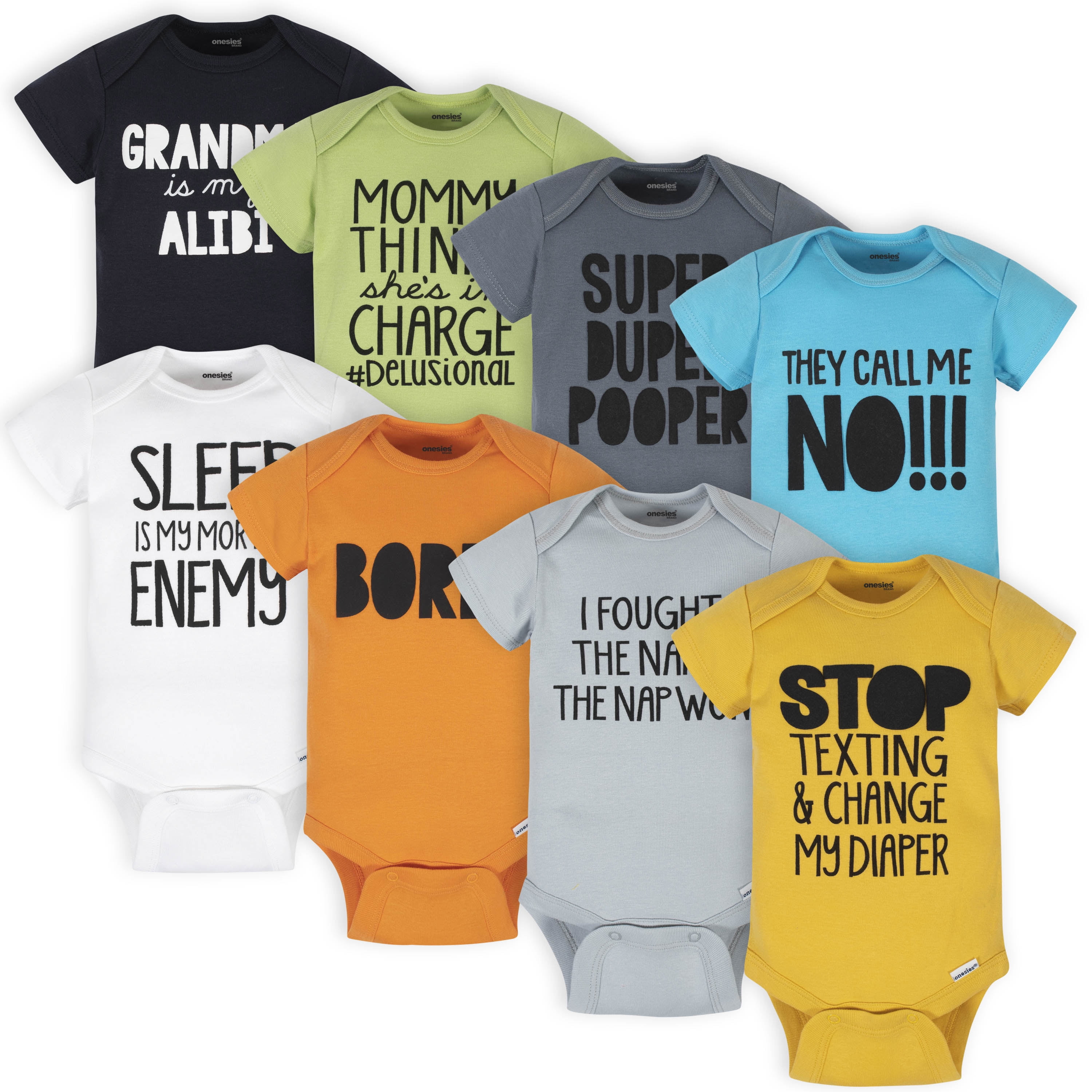 8-Pack Baby Neutral Funny Bodysuits - Walmart.com