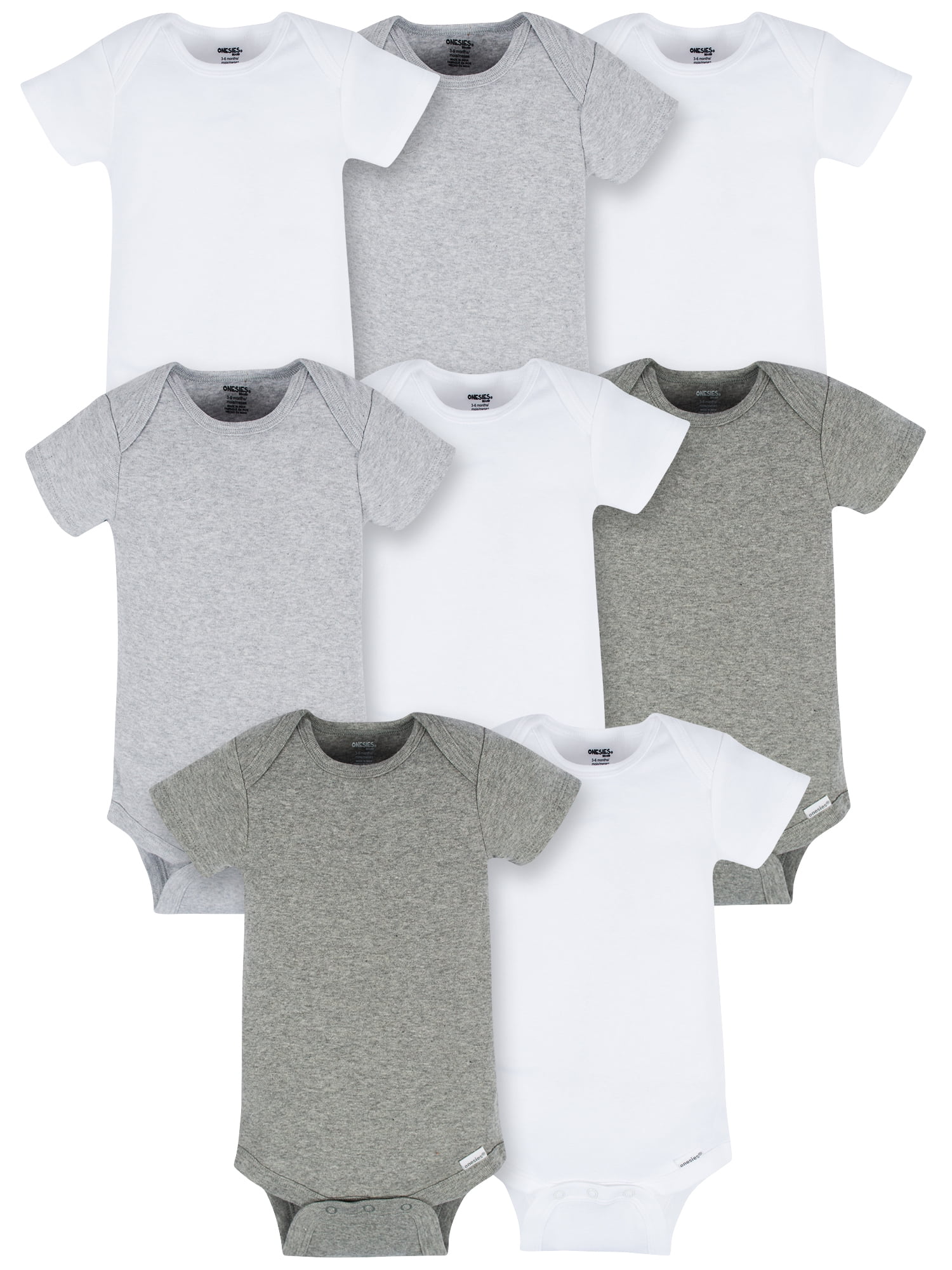 Onesies Brand Gender Neutral Short Sleeve Onesies Bodysuits, 8-Pack ...