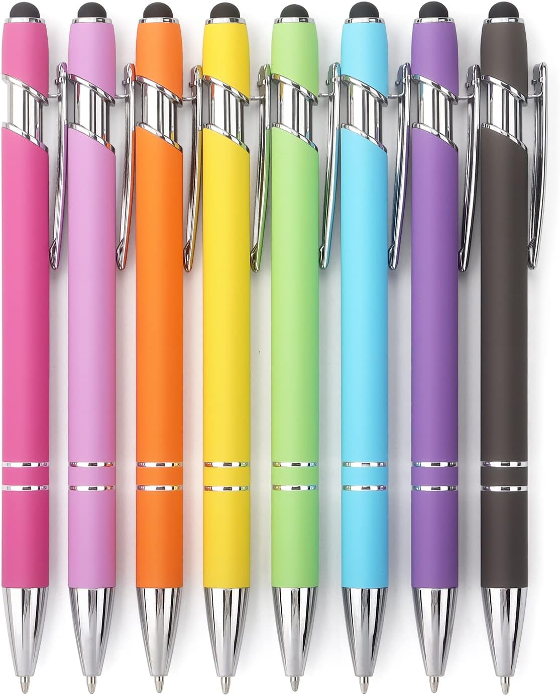 8 Pack Ballpoint Pen 2-in-1 Stylus Retractable Ballpoint Pen with ...