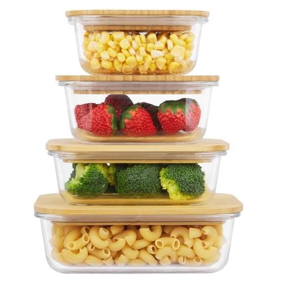 Glass Containers Bamboo Lids
