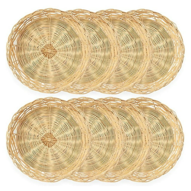 8 Pack Bamboo Paper Plate Holders, 10 Inches Reusable for Dinner Plates ...