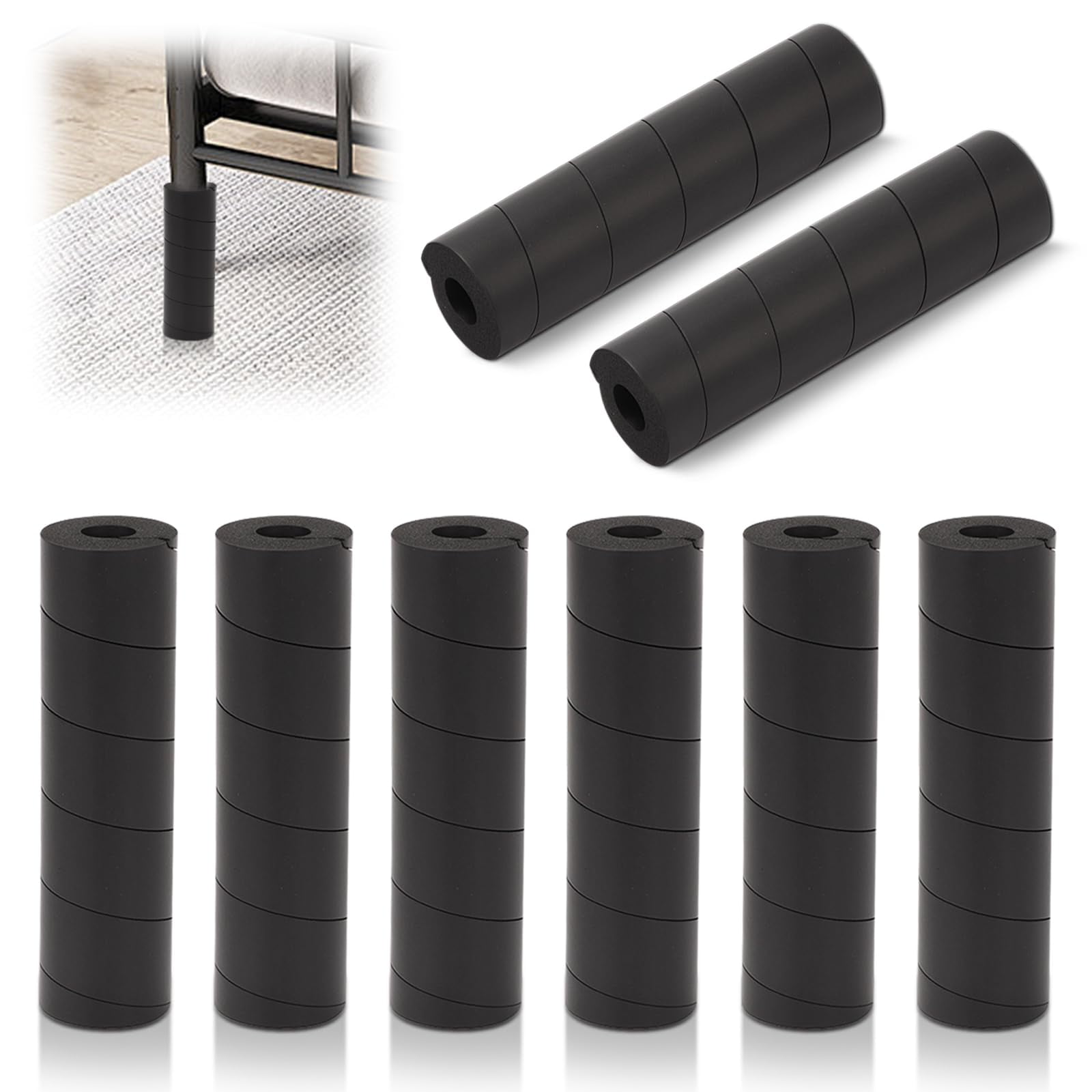 8 Pack Bed Frame Toe Protectors, 6" Cushioned Corner Guards for Bed ...