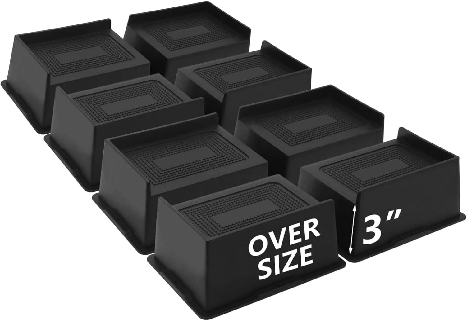 8 Pack Bed Risers 3 inch, Oversized Furniture Risers Heavy Duty, Extra ...