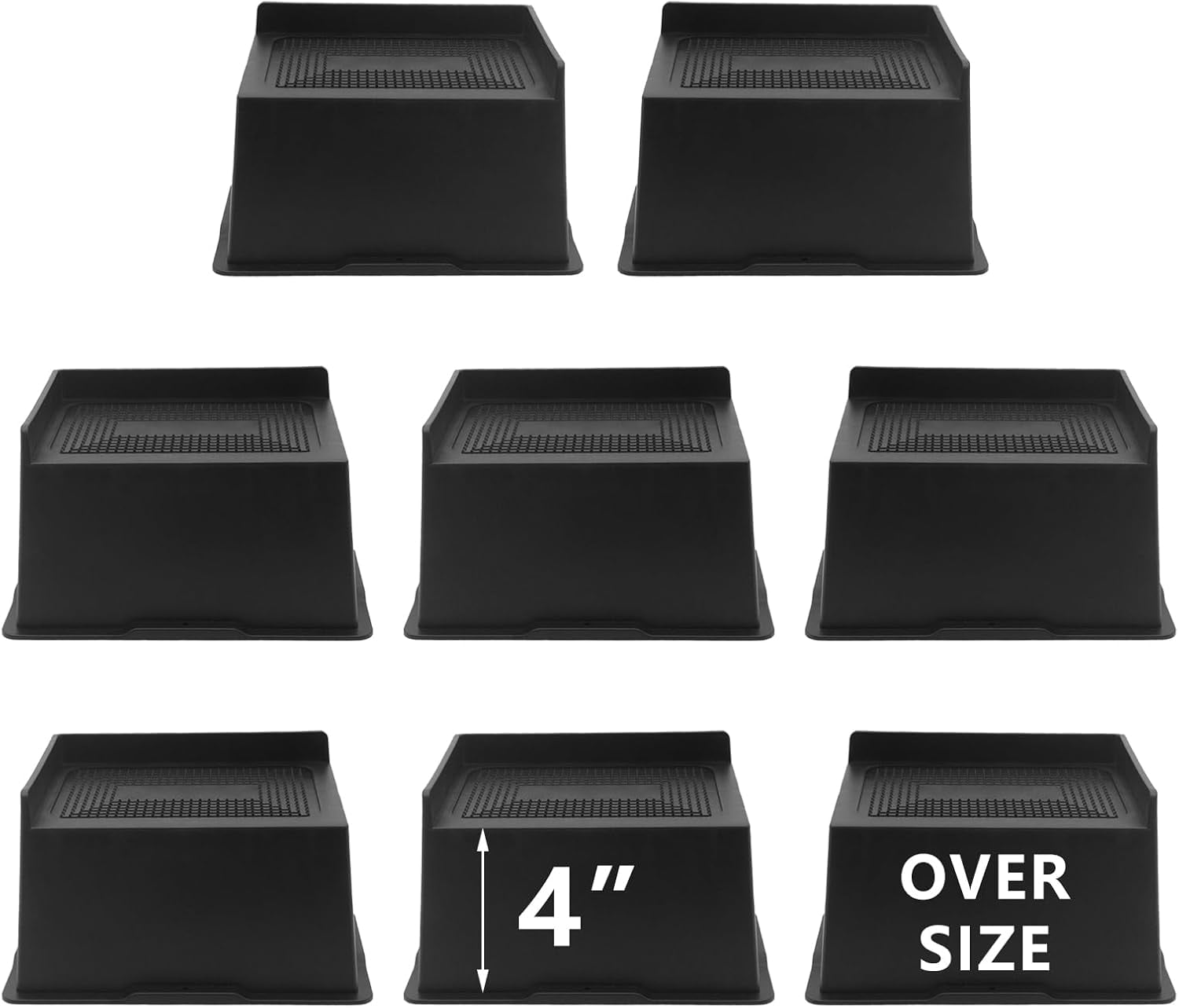 8 Pack Bed Risers 4 inch Heavy Duty, Oversized Furniture Risers, Extra ...