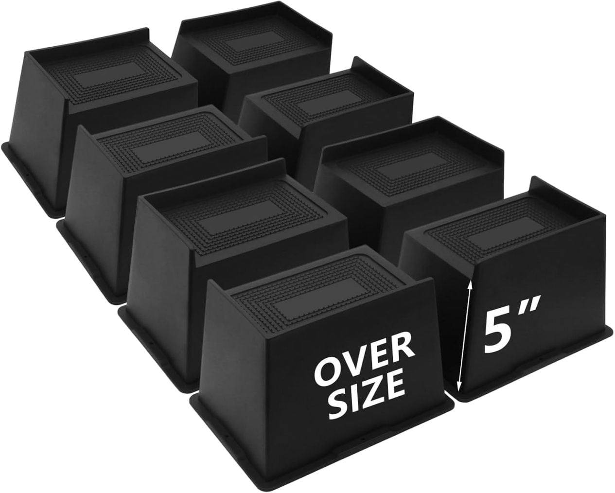 8 Pack Bed Risers 5 inch Heavy Duty, Oversized Furniture Risers, Extra ...
