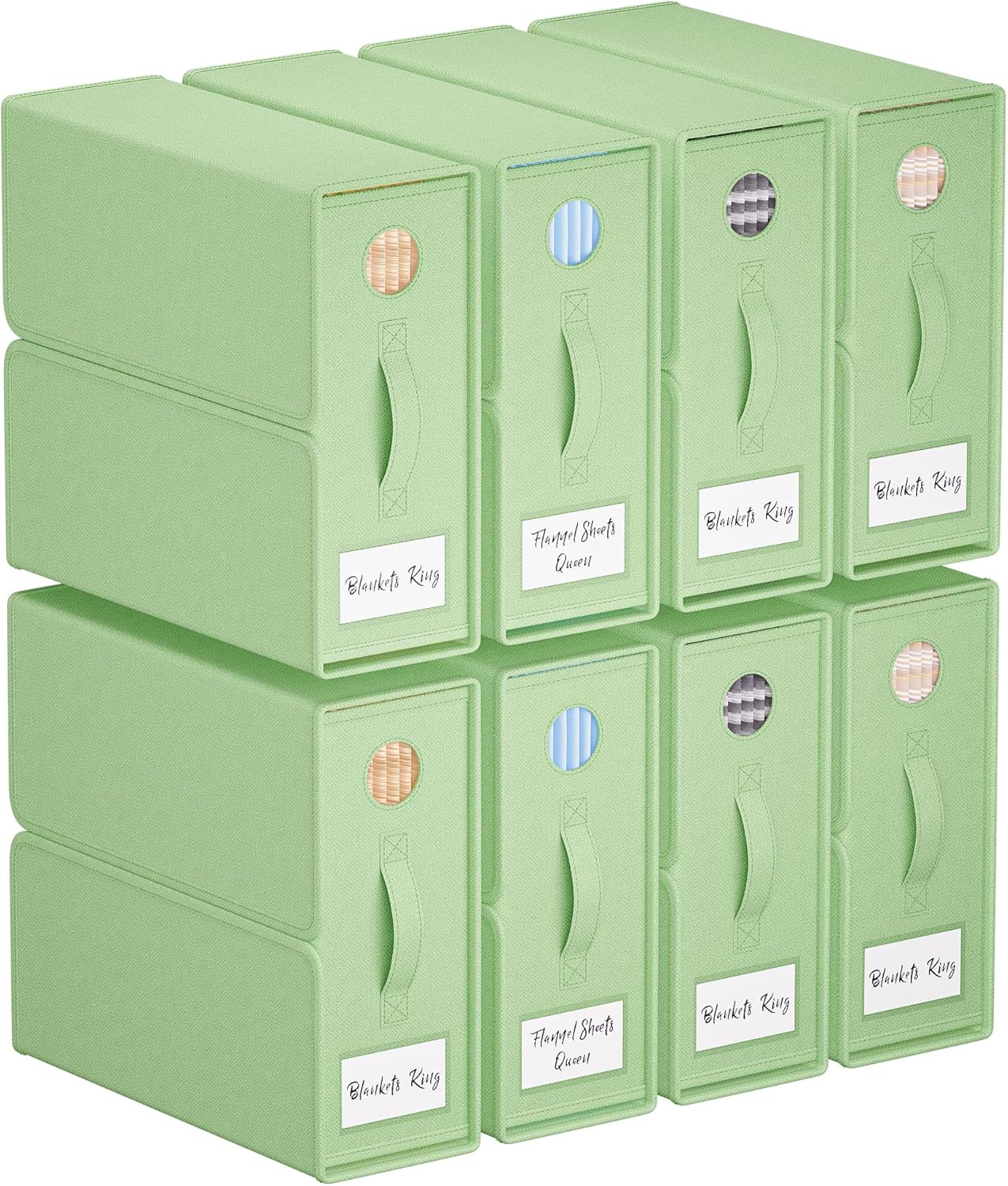 8 Pack Bed Sheet Organizers and Storage, Foldable Fabric Bins with ...