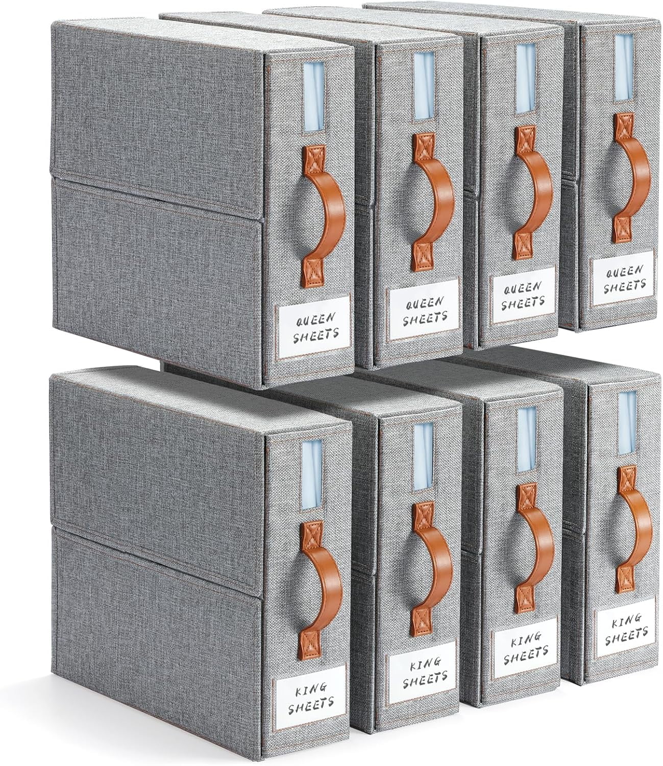 8 Pack Bed Sheet Organizers and Storage, Foldable Sheet Organizer for ...