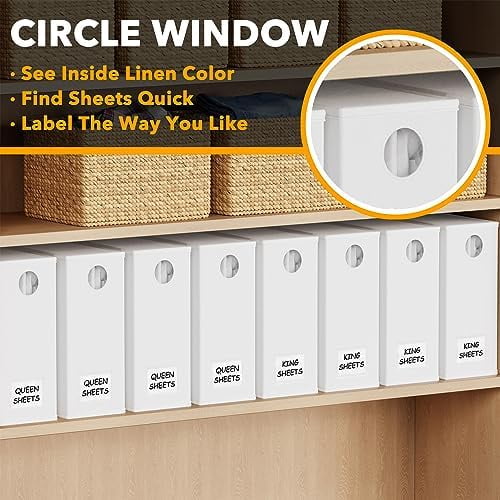 8 Pack Bed Sheet Organizers and Storage, Foldable Organizer for Linen ...