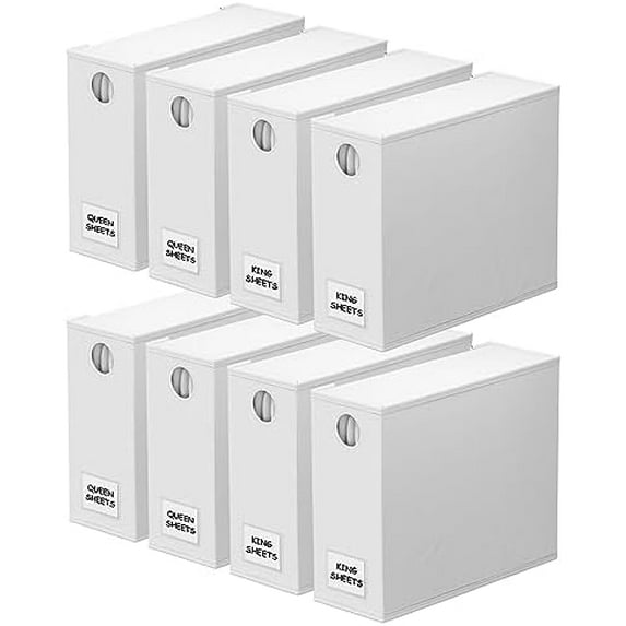 8 Pack Bed Sheet Organizers and Storage, Foldable Organizer for Linen ...