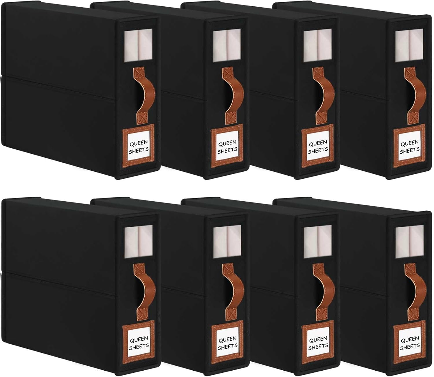 8 Pack Bed Sheet Organizers and Storage (Queen & King Size), Foldable ...