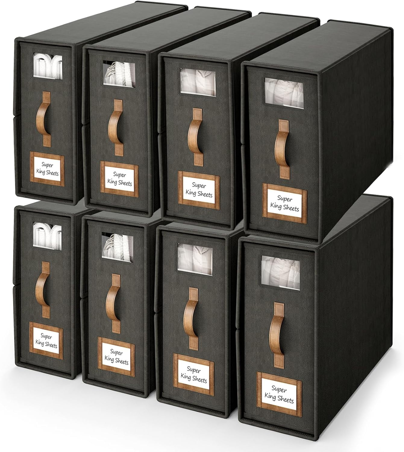 8 Pack Bed Sheets Organizers And Storage (Cal King Size),Foldable Sheet ...